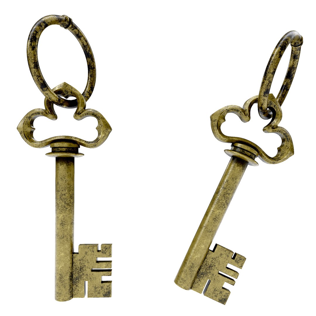 Brass treasure chest key 3d model model - TurboSquid 1976483