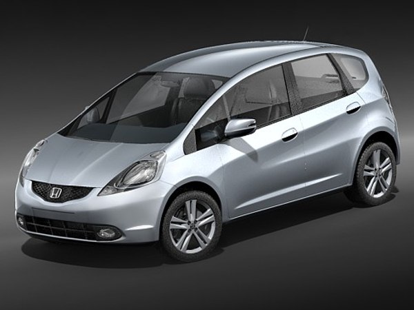 honda jazz fit car 3d model