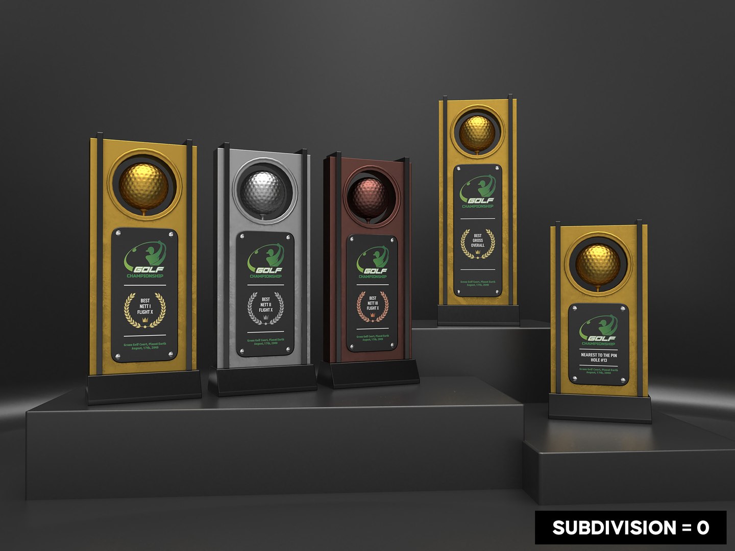 3D Simple Golf Trophy 1 Mockup Model - TurboSquid 2285928