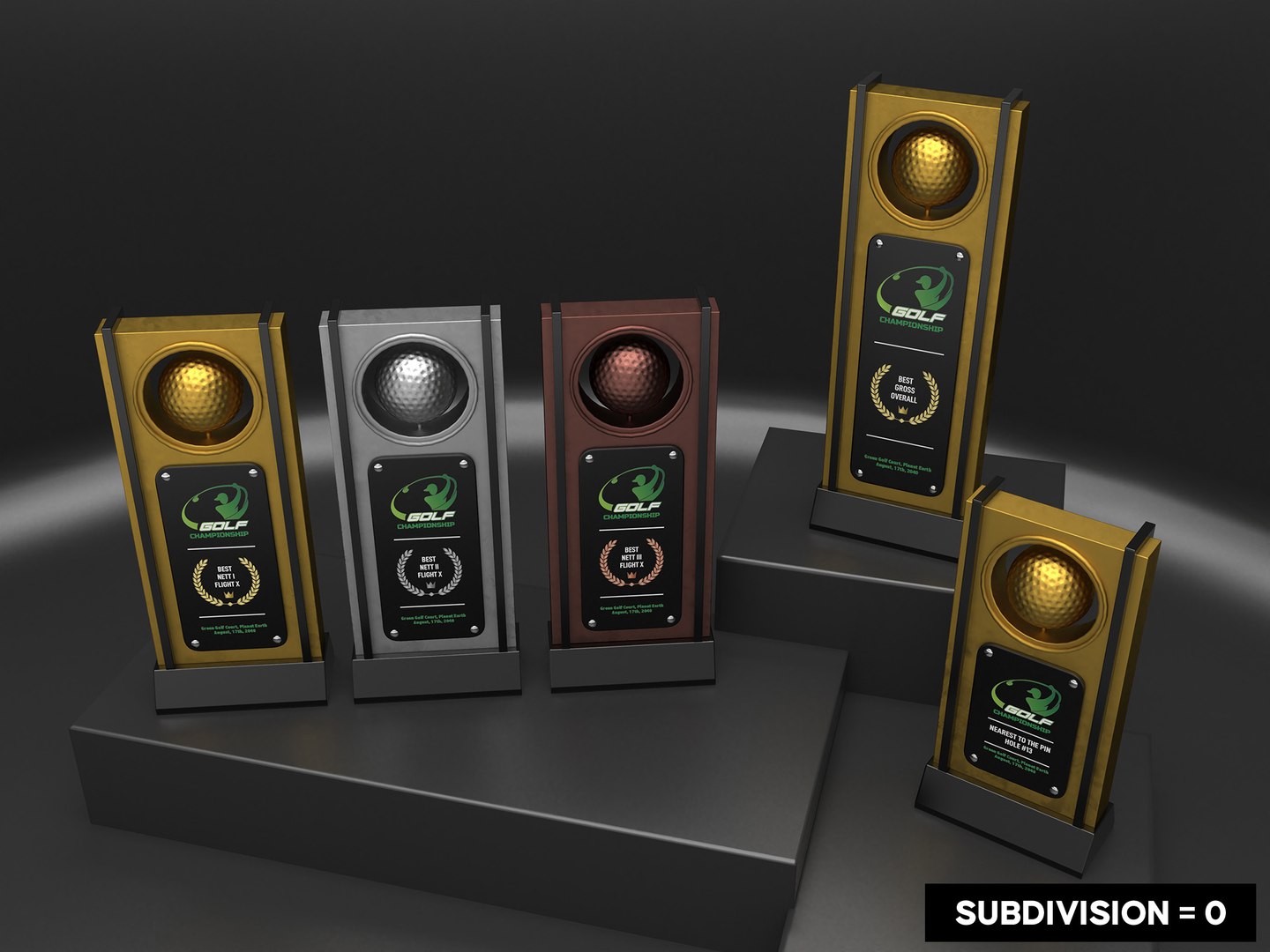 3D Simple Golf Trophy 1 Model - TurboSquid 2285928