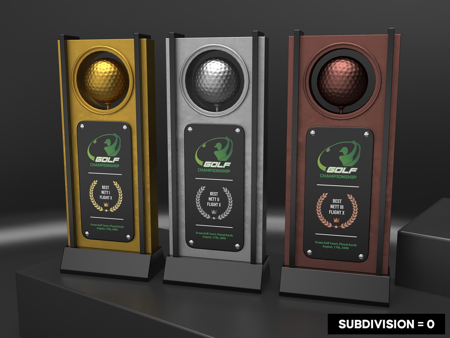 3D Simple Golf Trophy 1 Model - TurboSquid 2285928