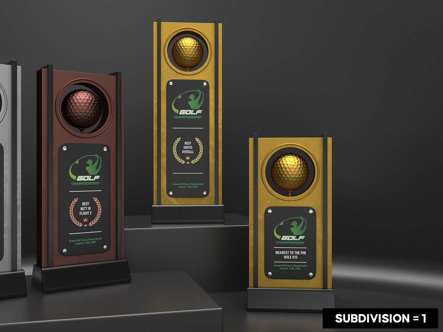 3D Simple Golf Trophy 1 Model - TurboSquid 2285928
