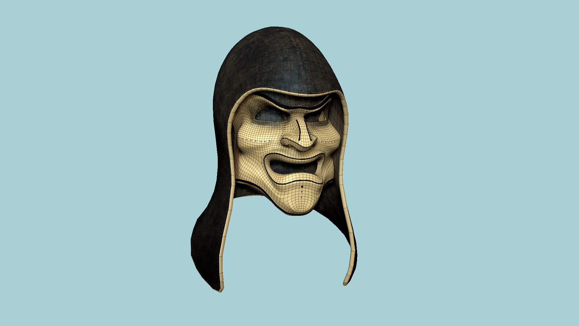 Assassin Mask A06 Black Gold - Character Design Fashion 3D Model ...