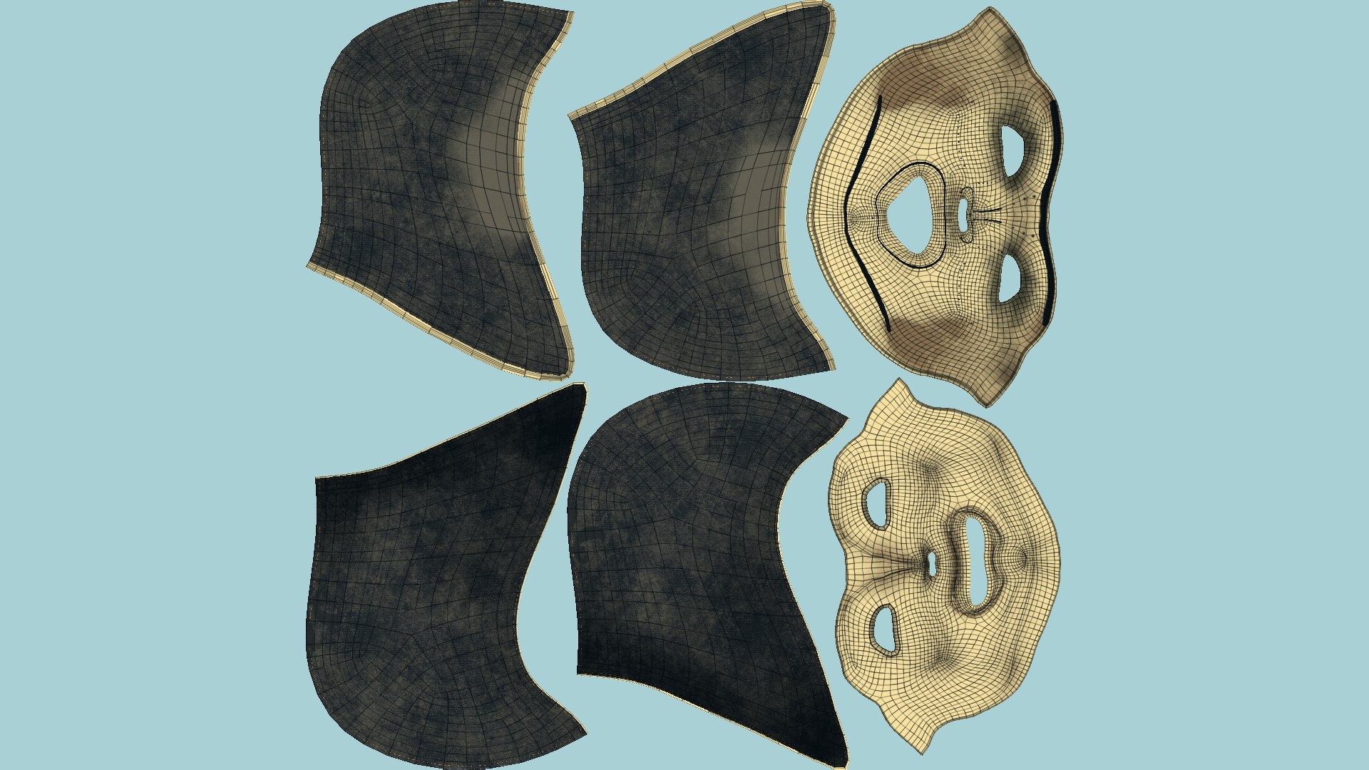 Assassin Mask A06 Black Gold - Character Design Fashion 3D Model ...