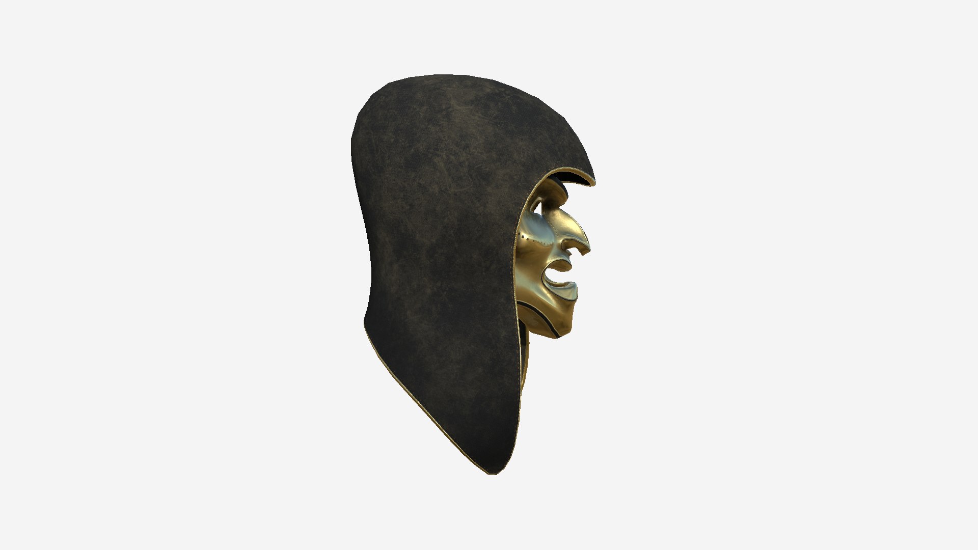 Assassin Mask A06 Black Gold - Character Design Fashion 3D Model ...