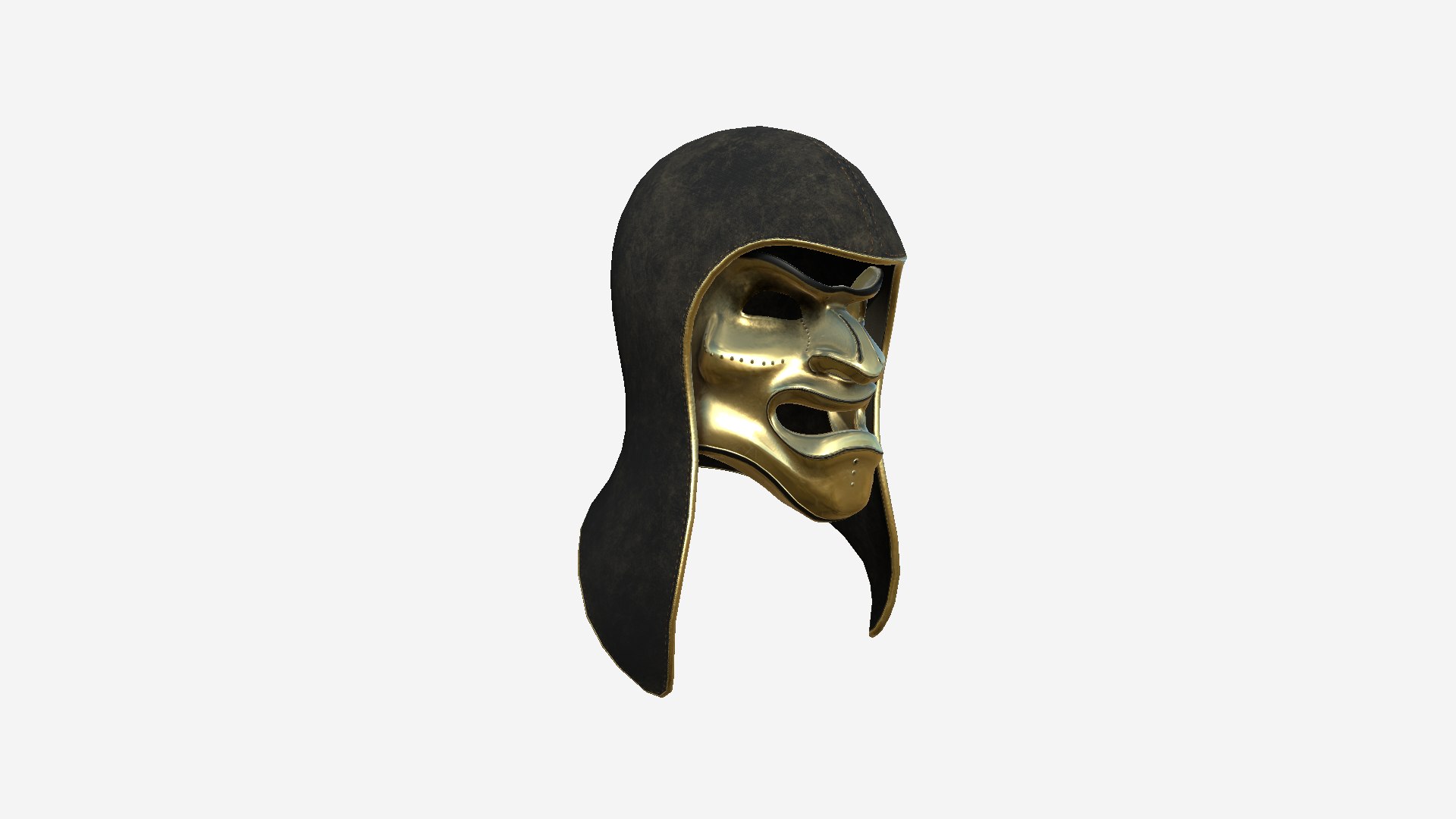 Assassin Mask A06 Black Gold - Character Design Fashion 3D Model ...