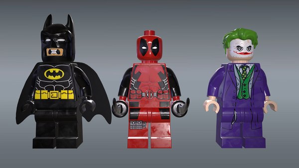 modelo 3d LEGO Minifigure 3D model - Batman Joker Deadpool - TurboSquid ...
