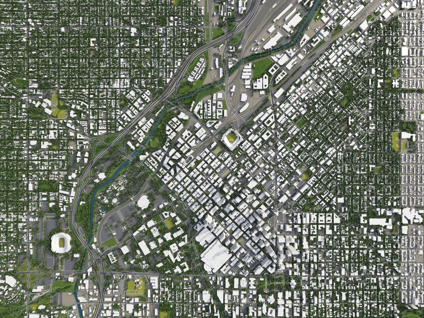3D Model Denver City Area - TurboSquid 1334285