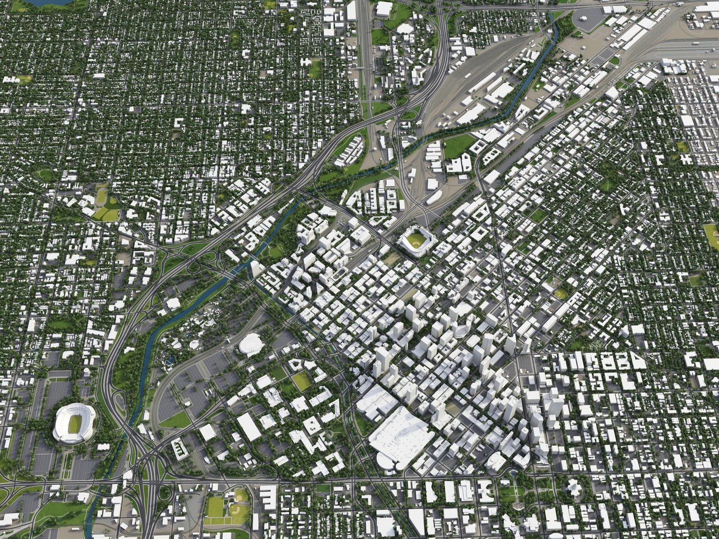 3D Model Denver City Area - TurboSquid 1334285