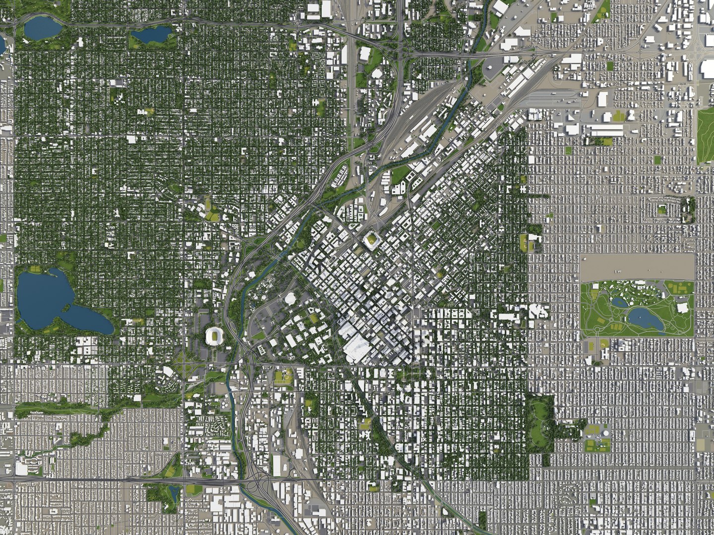 3D Model Denver City Area - TurboSquid 1334285