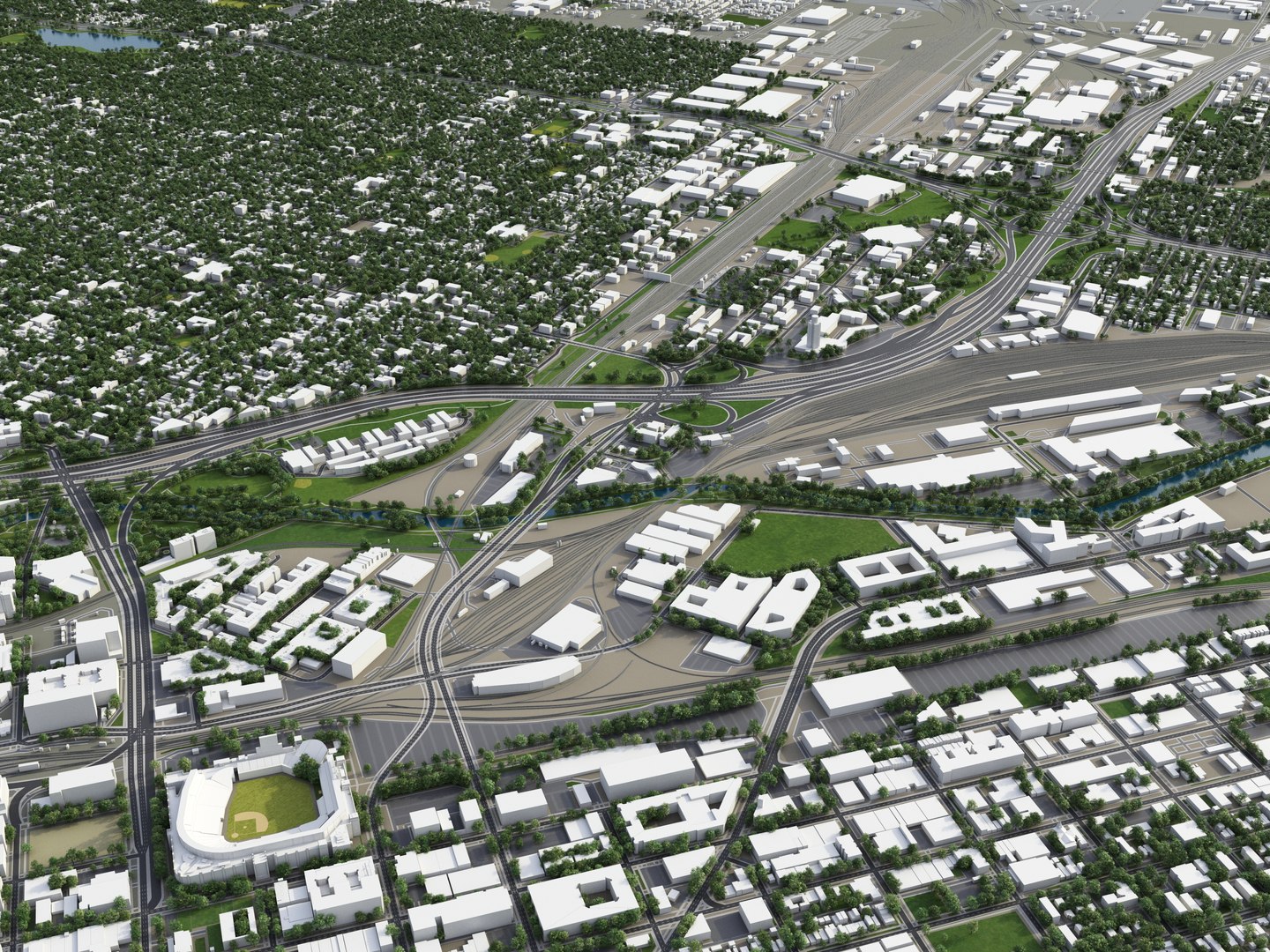 3D Model Denver City Area - TurboSquid 1334285