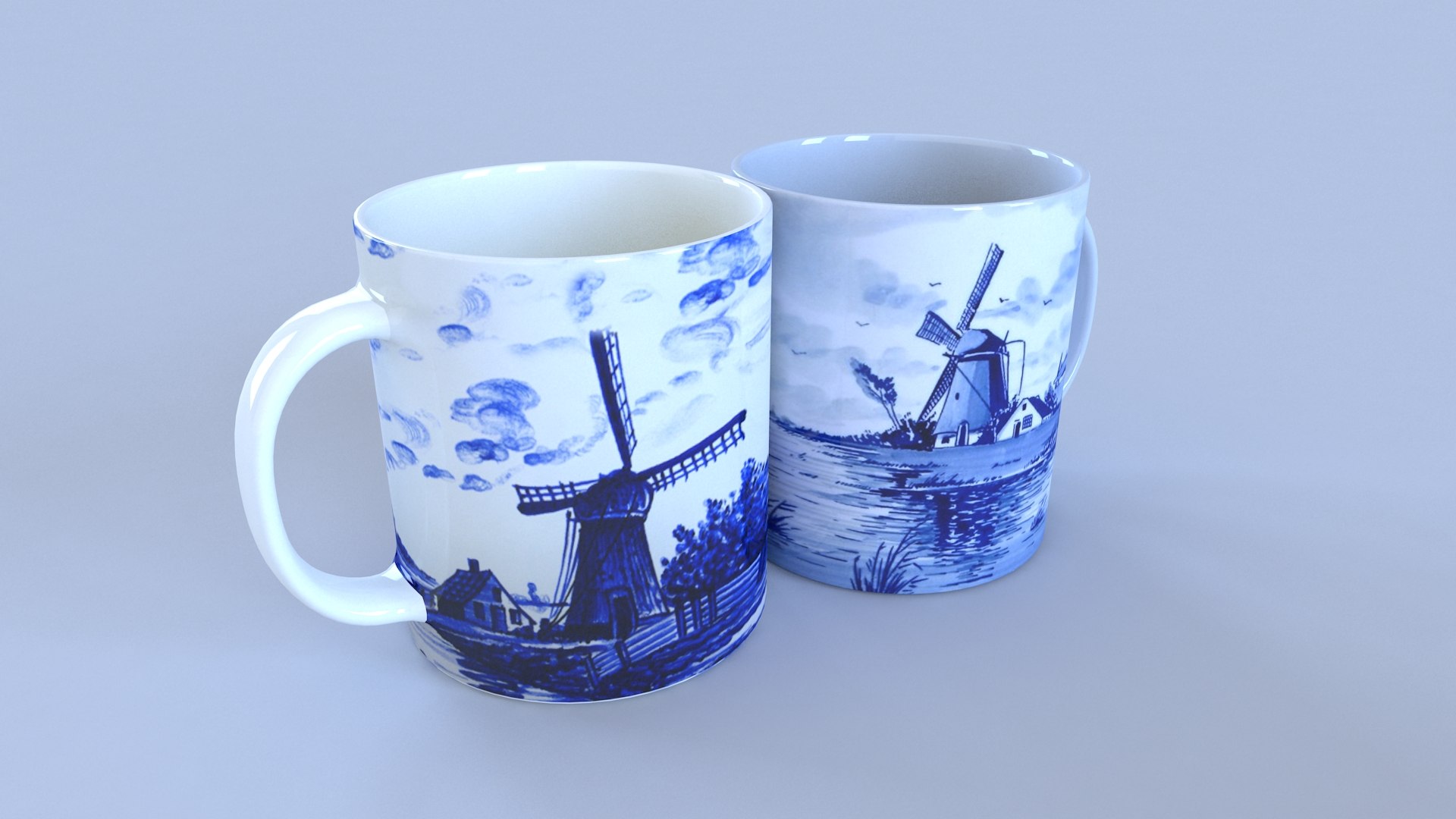 Delft blue mugs model - TurboSquid 1335727
