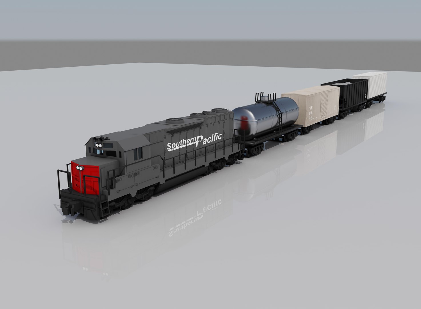 3d Freight Train Engine