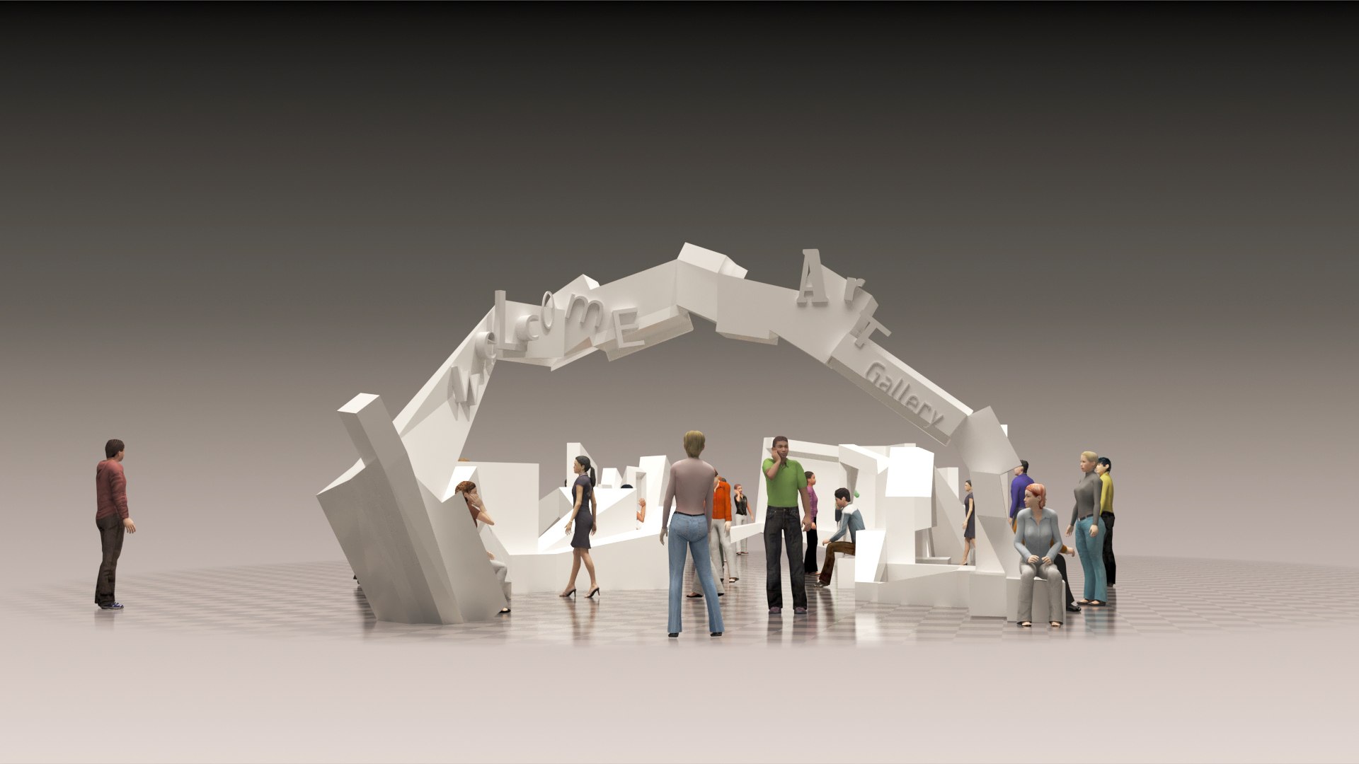 3D Art Gallery Stand Design Model - TurboSquid 1748890