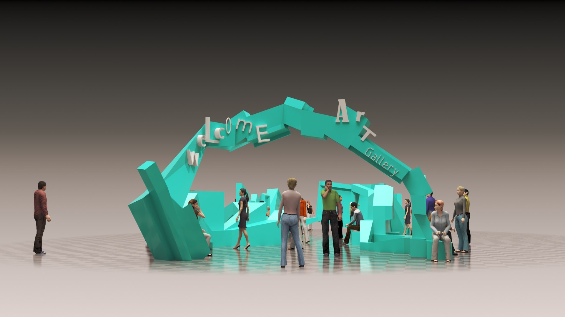 3D Art Gallery Stand Design Model - TurboSquid 1748890