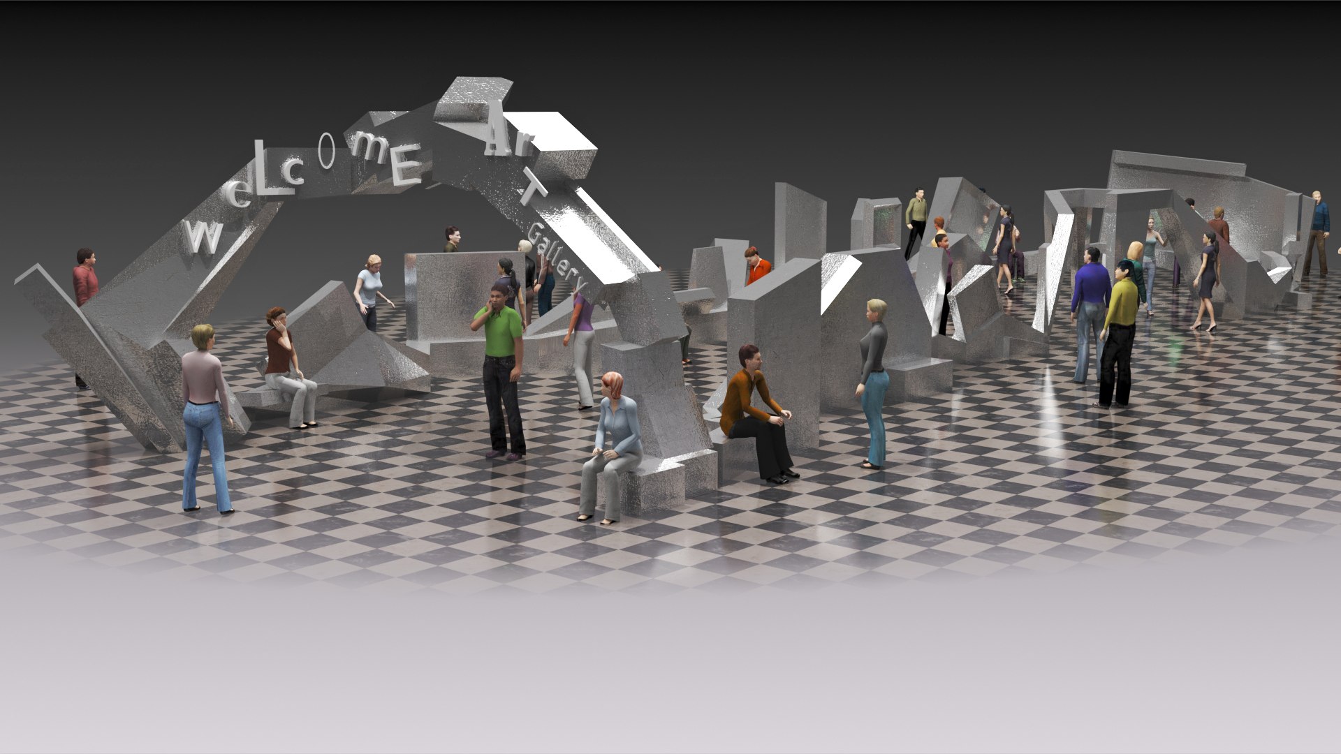 3D Art Gallery Stand Design Model - TurboSquid 1748890