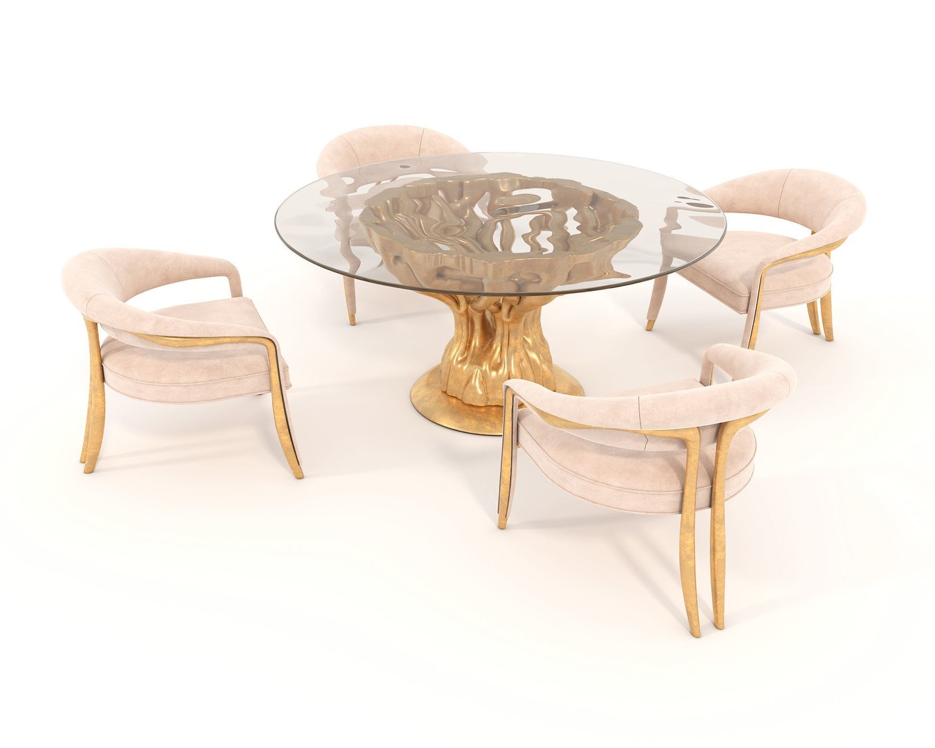 3D Modern Dining Table And Chairs 39 - TurboSquid 2271523