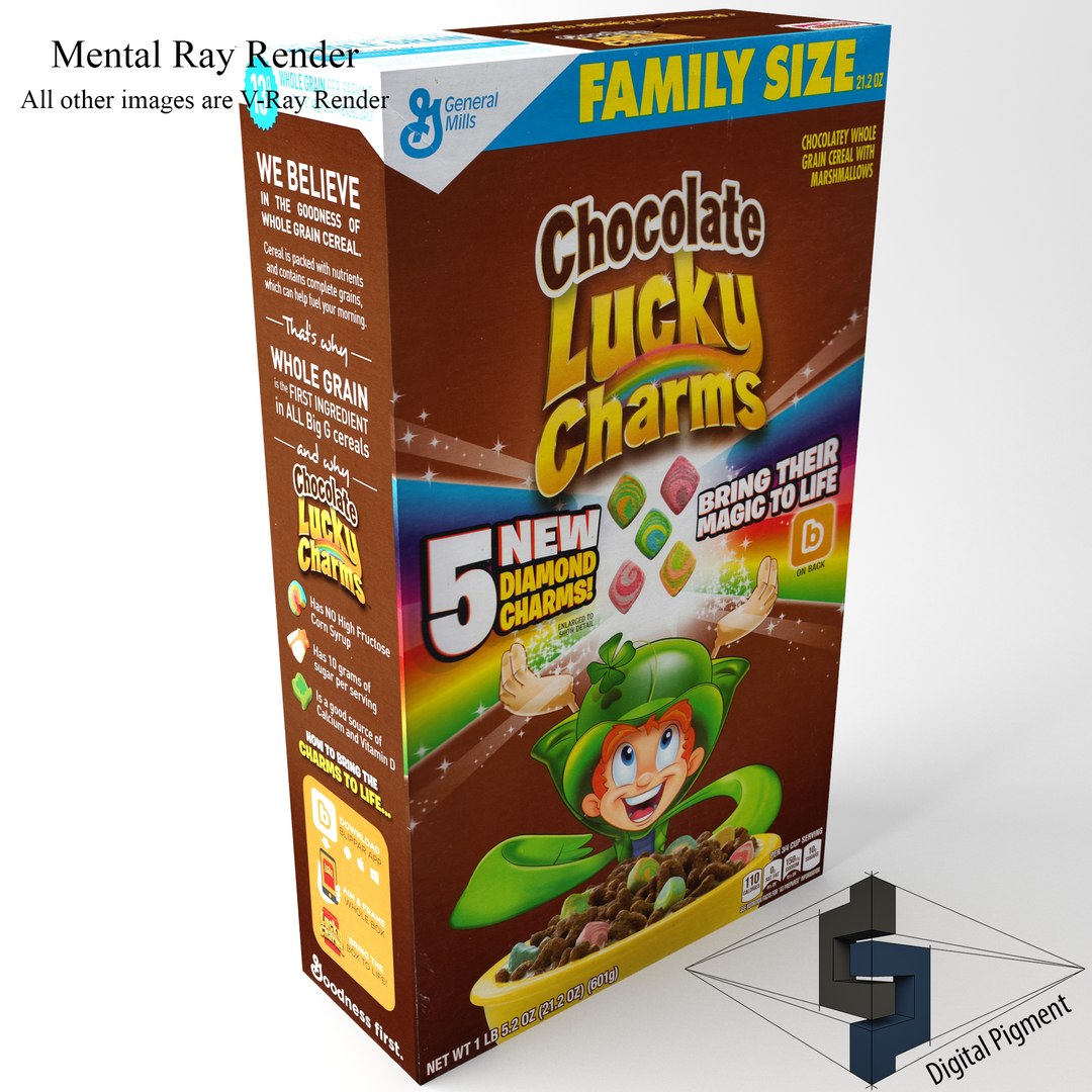 Lucky Charms Chocolate Cereal Box Obj