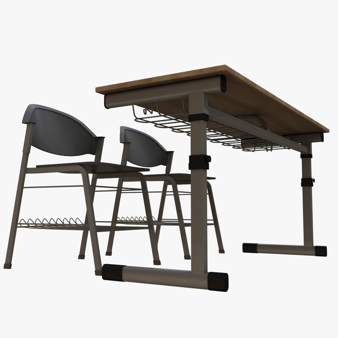 School Desk 3d Model