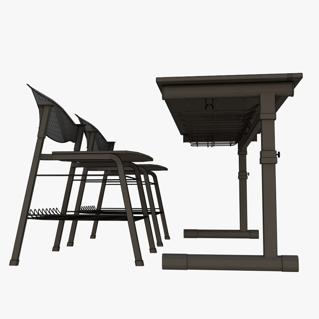 School Desk 3d Model