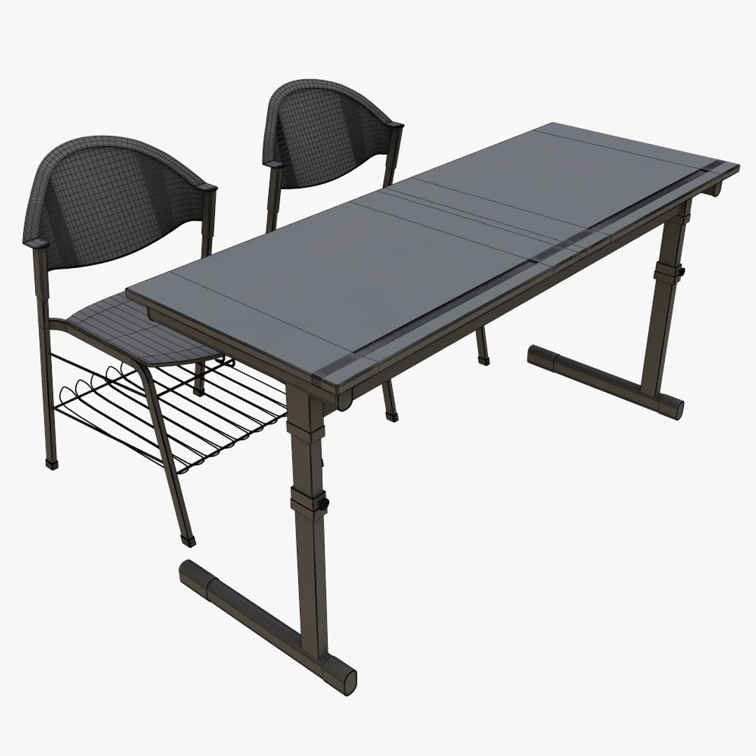 School Desk 3d Model