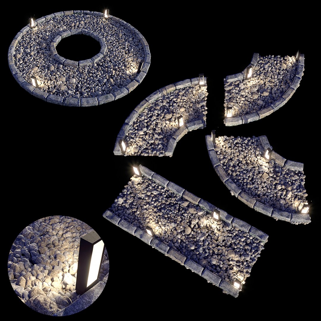 3D rock light set model - TurboSquid 1717771