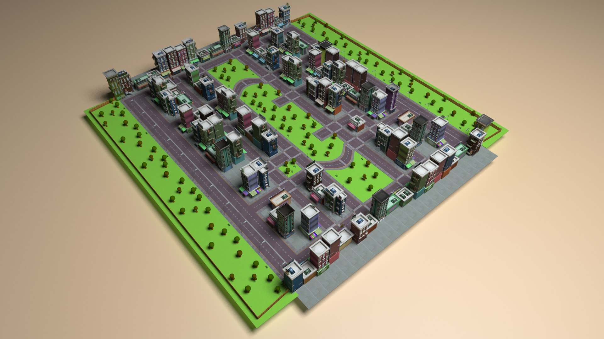 3ds Urban City Street