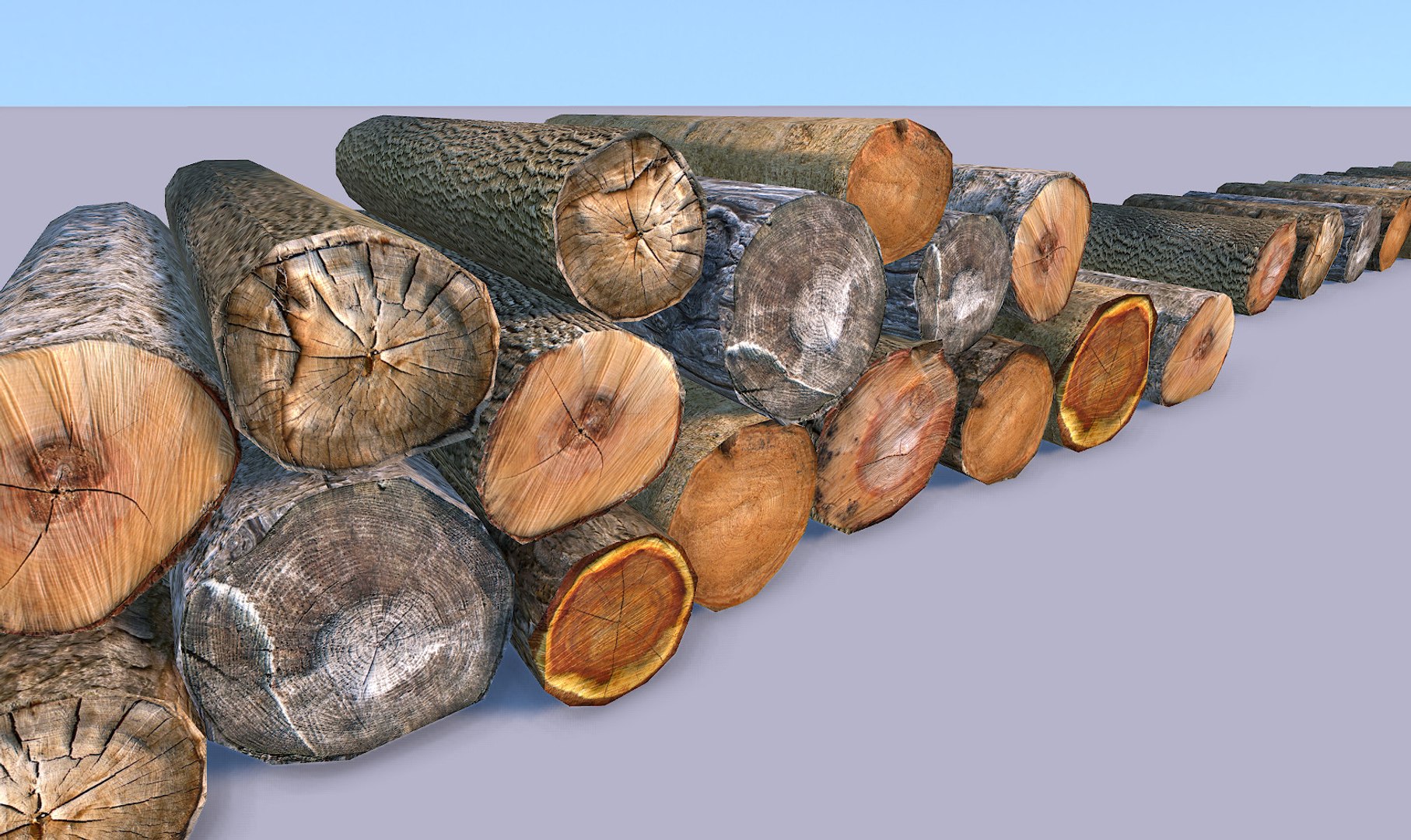 Wooden Logs Wood 3d Model