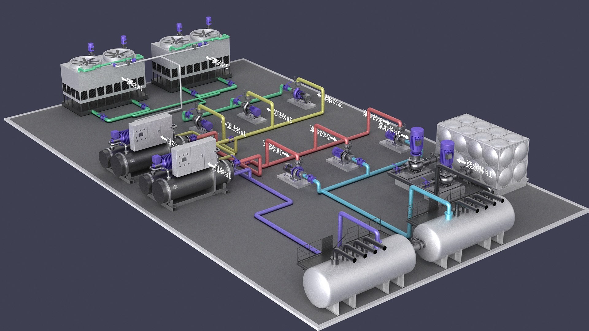 3D Filter Cooling Tower Boiler Platform Factory Industrial - TurboSquid ...