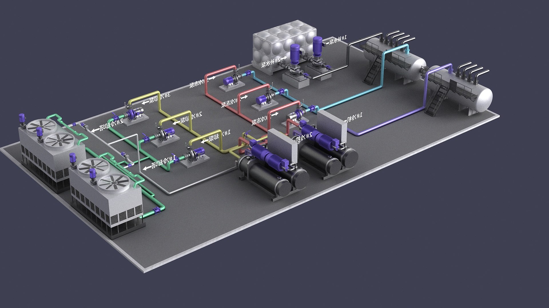 3D Filter Cooling Tower Boiler Platform Factory Industrial - TurboSquid ...