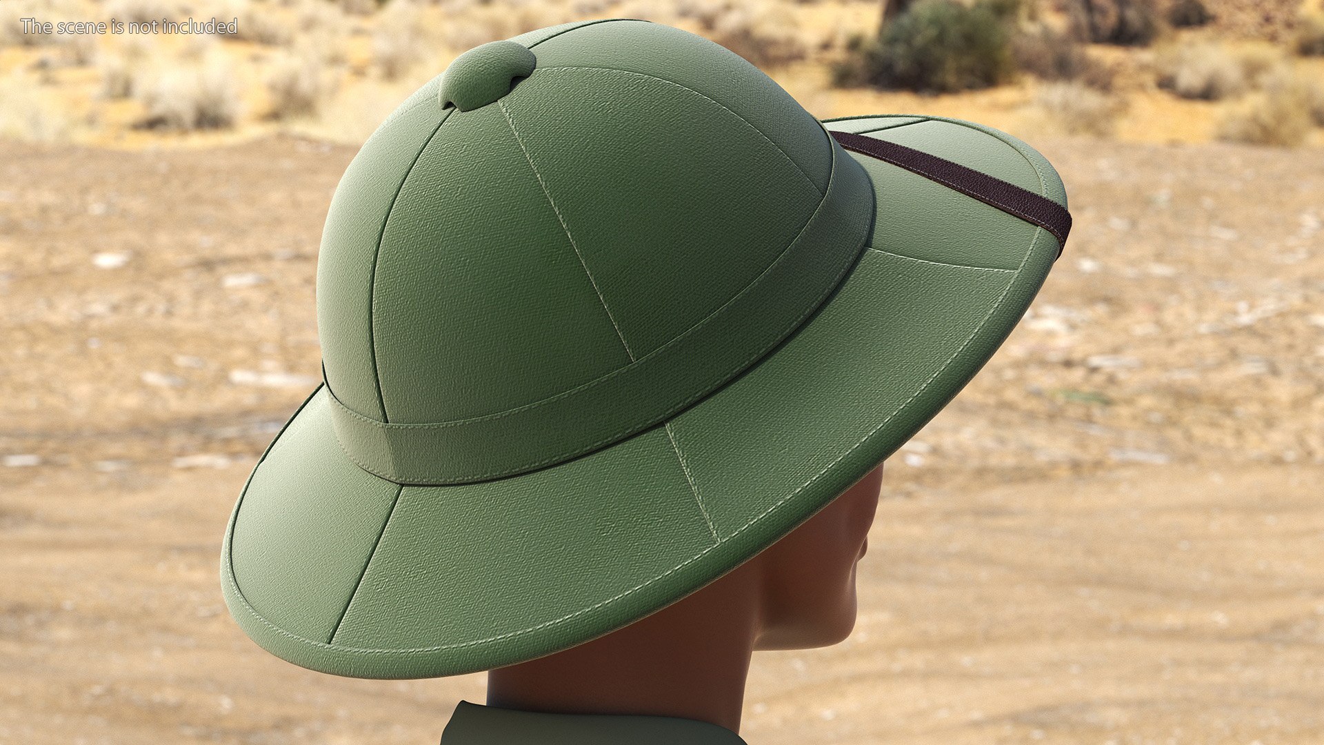 French Pith Helmet Green 3D model - TurboSquid 2117325