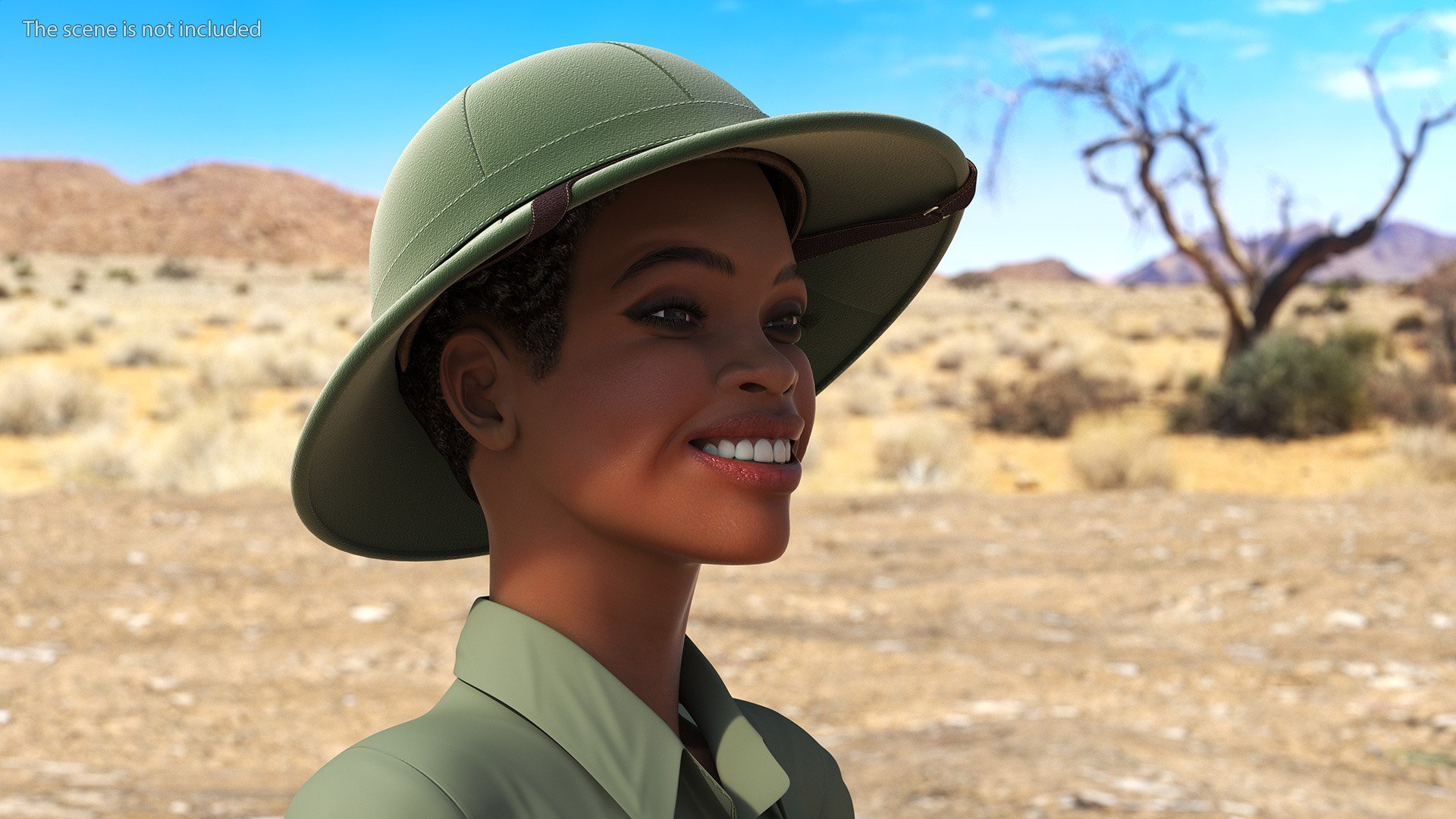 French Pith Helmet Green 3D model - TurboSquid 2117325