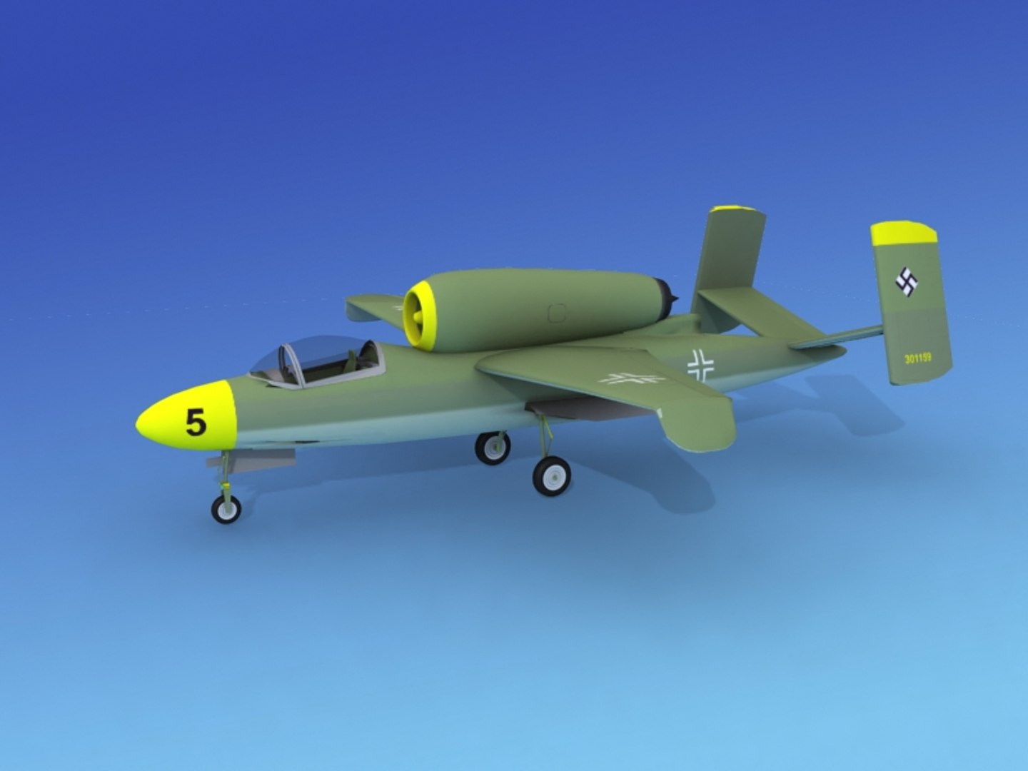 3d Model Of Fighter Jets Heinkel 162