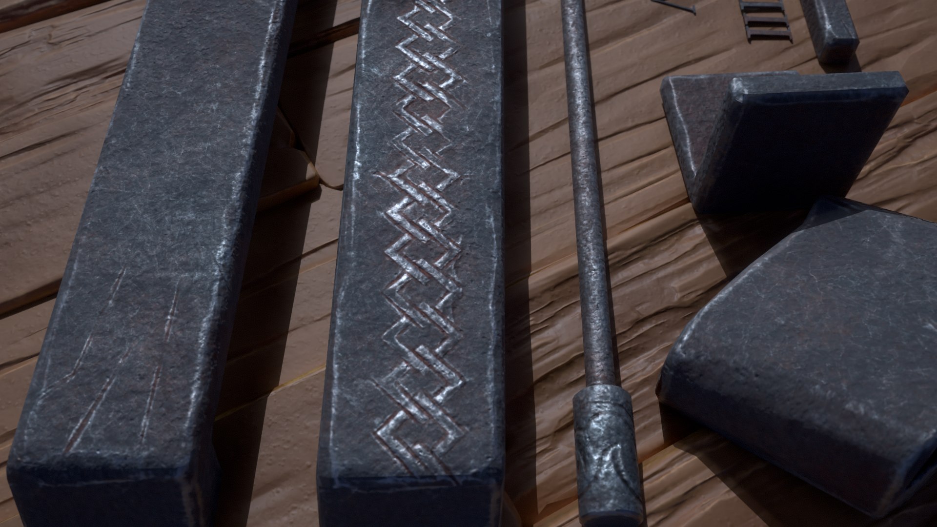 3D Medieval Wood Planks And Metal Collection Model - TurboSquid 2237586