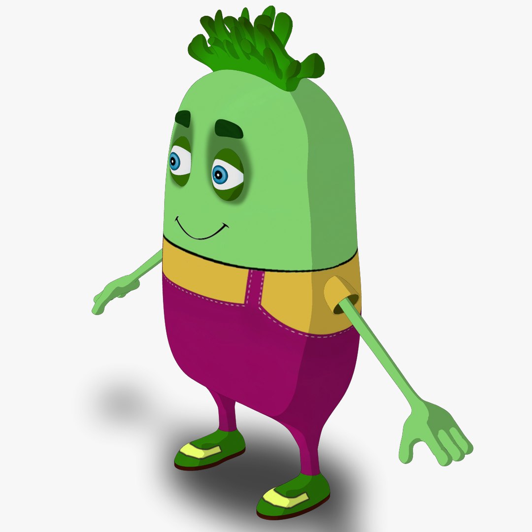 3d Low-poly Rigged Character Bean