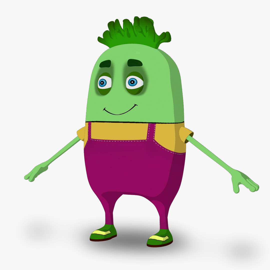 3d Low-poly Rigged Character Bean