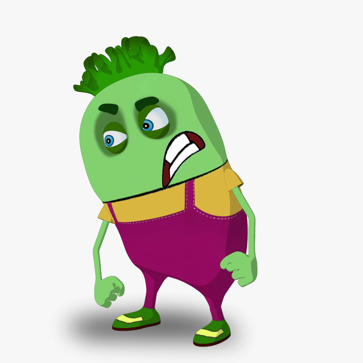 3d low-poly rigged character bean