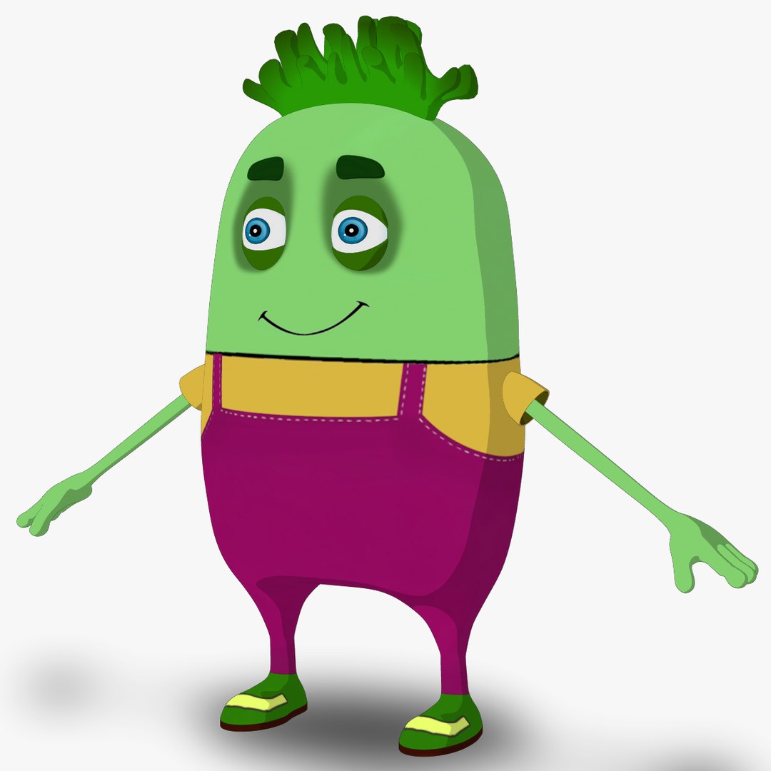 3d Low-poly Rigged Character Bean