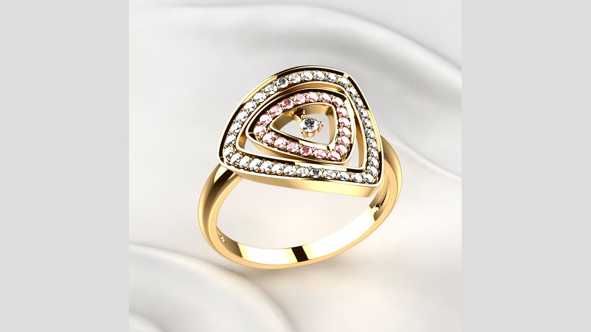 Triangles Fashion Gold Ring model - TurboSquid 1885228