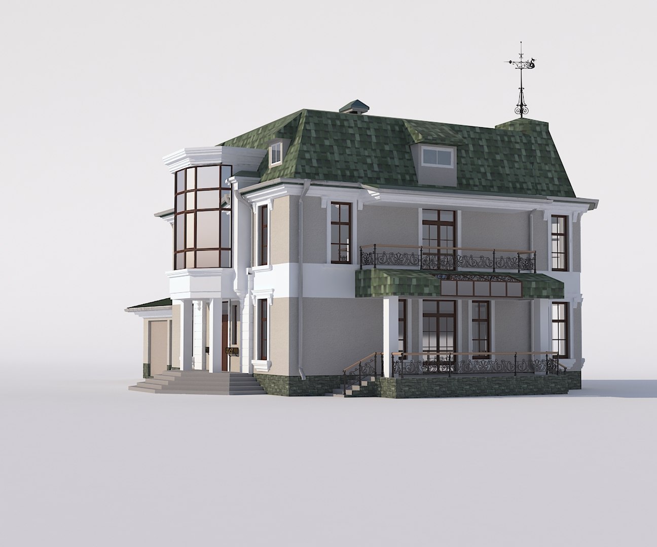 Classic House Bay Windows 3D - TurboSquid 1233254