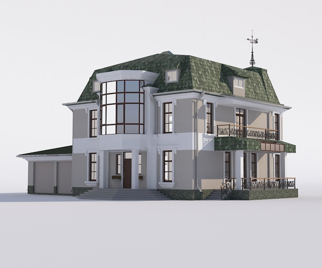 Classic House Bay Windows 3D - TurboSquid 1233254