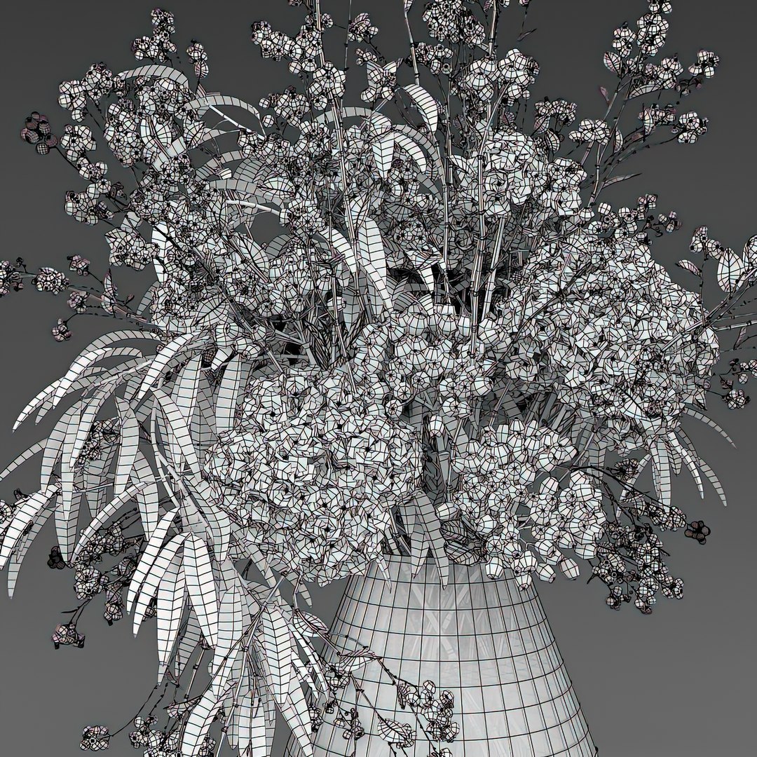 3D Hydrangeas And Snowberry Model - TurboSquid 1737908