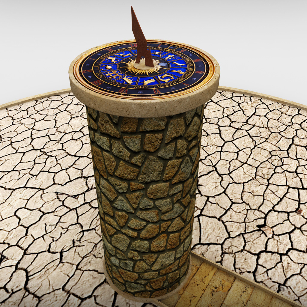 solar sundial clock 3d max