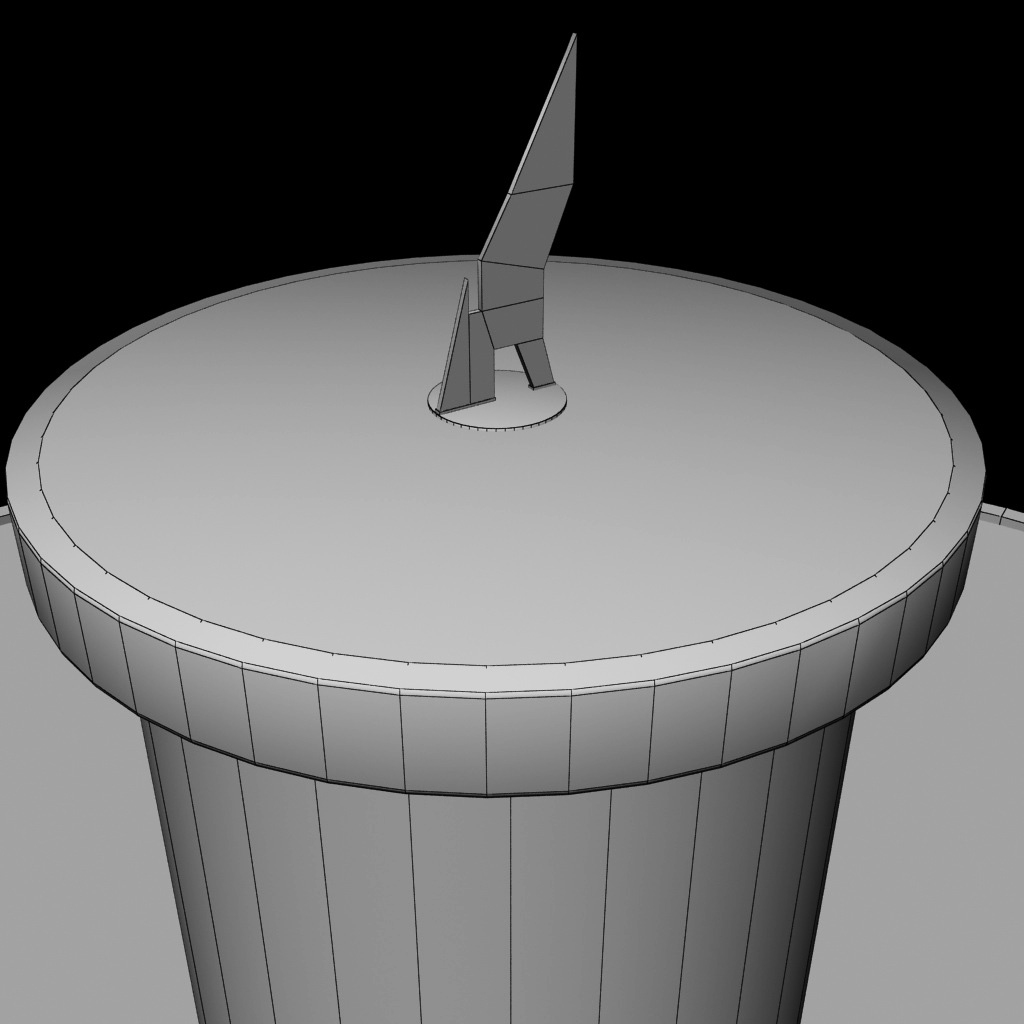 solar sundial clock 3d max