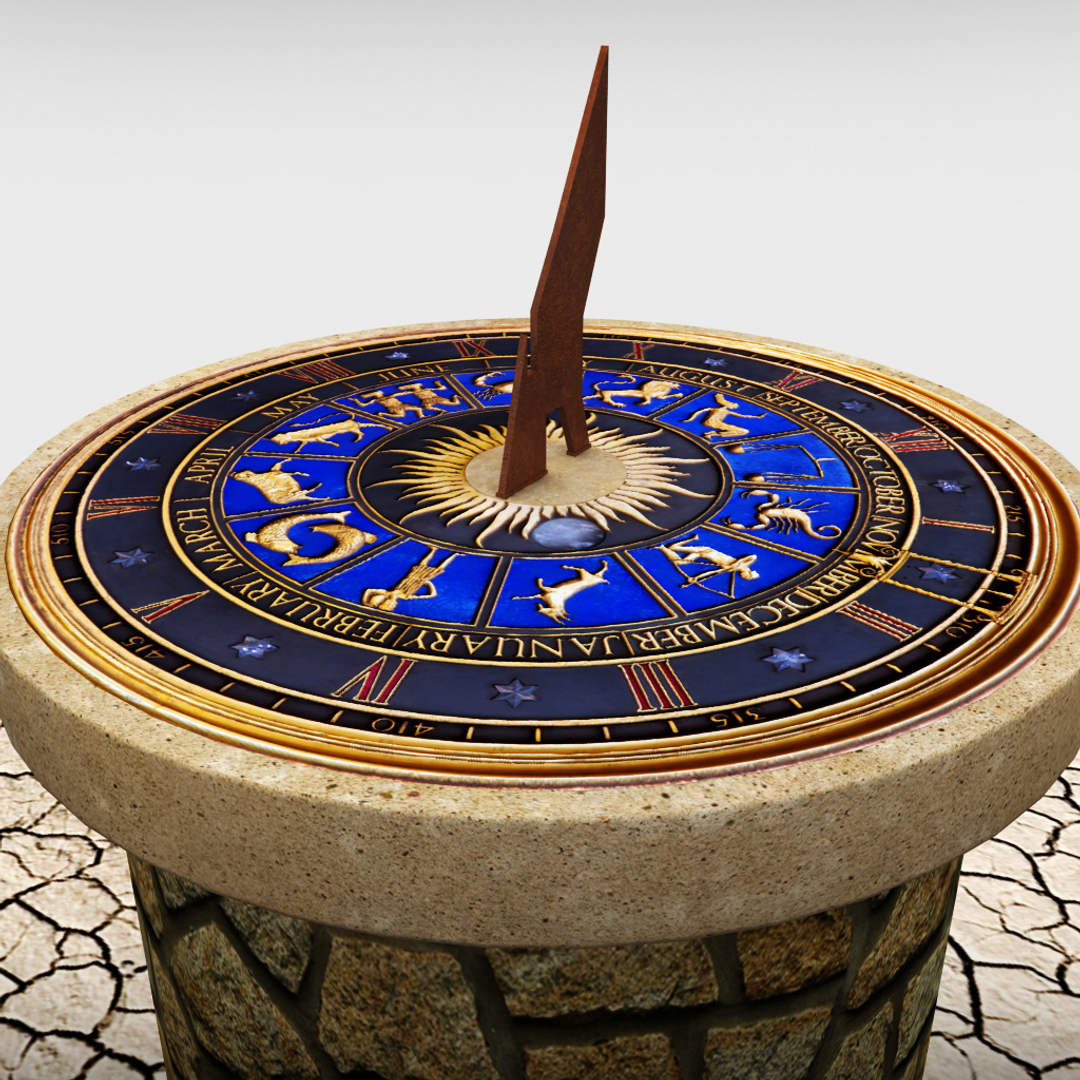 solar sundial clock 3d max