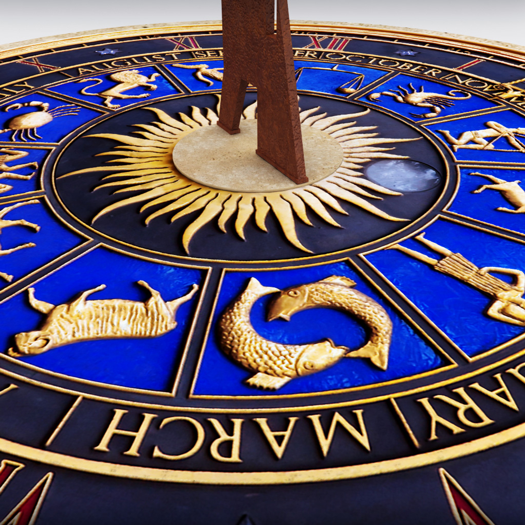 solar sundial clock 3d max