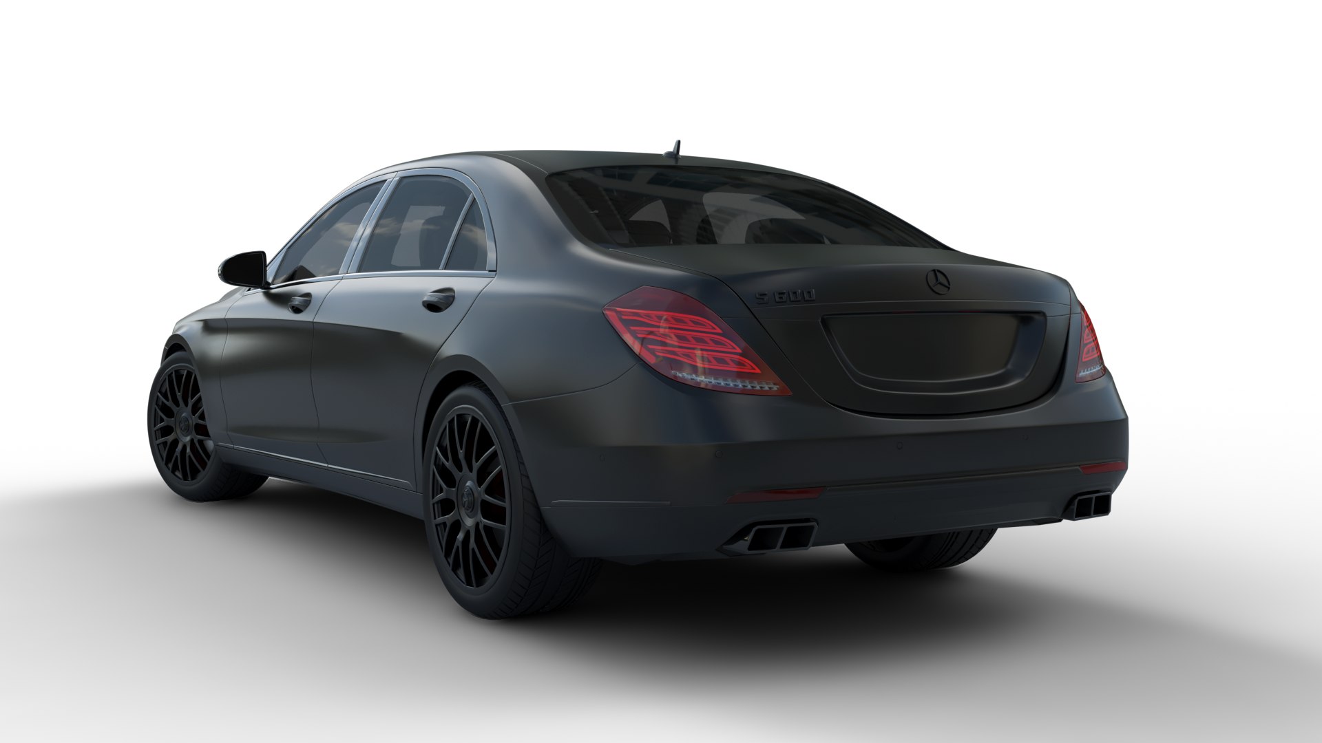 3D Model Mercedes Benz S Class Matte Black - TurboSquid 2115054