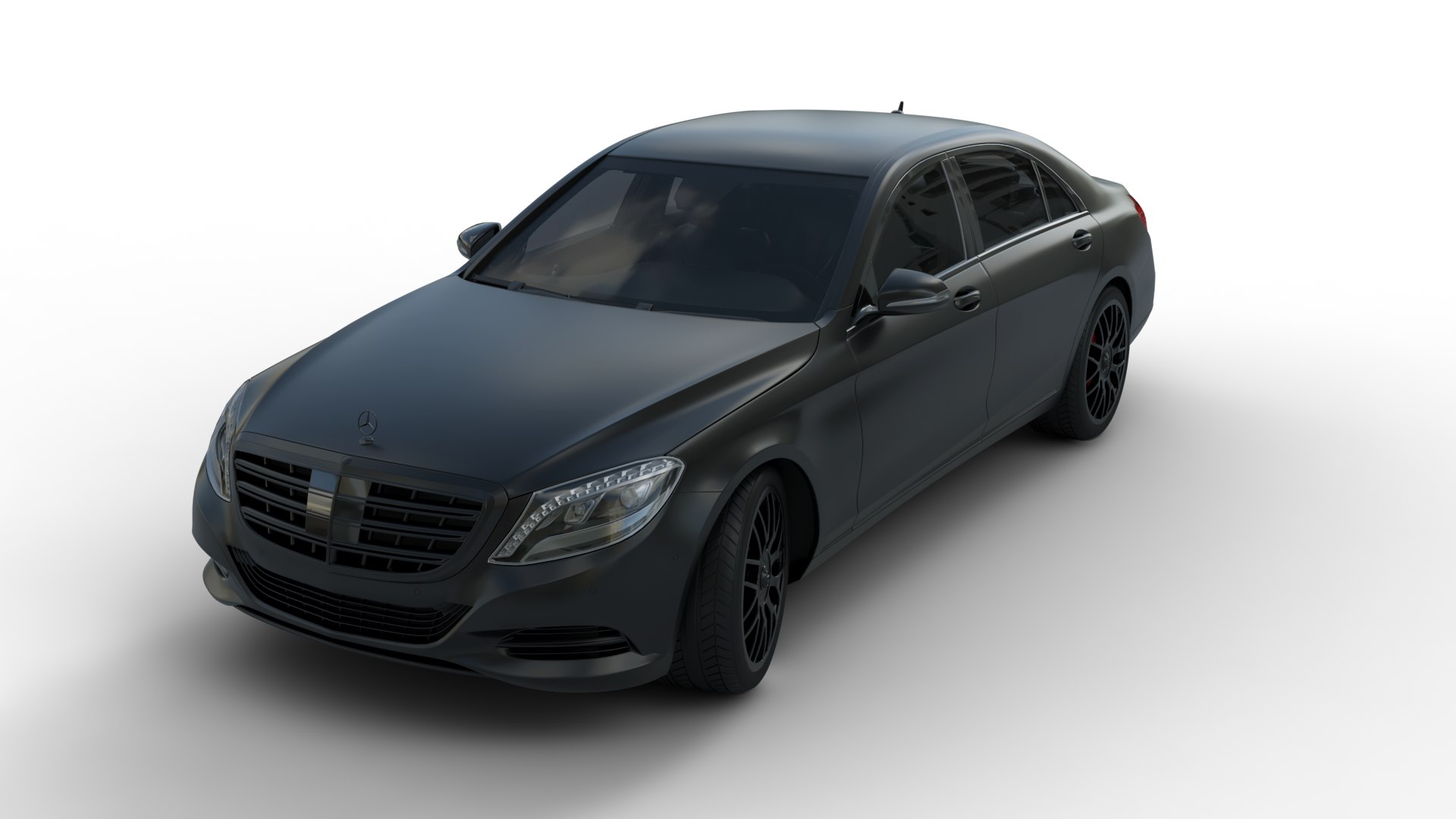 3D Model Mercedes Benz S Class Matte Black - TurboSquid 2115054