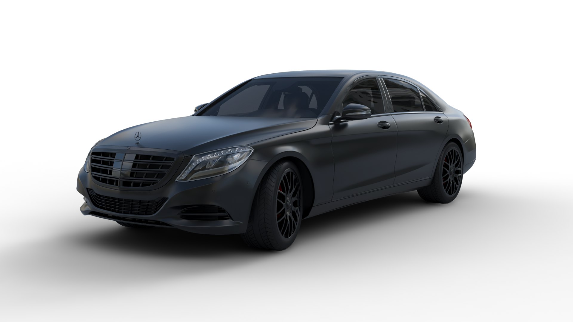 3D Model Mercedes Benz S Class Matte Black - TurboSquid 2115054