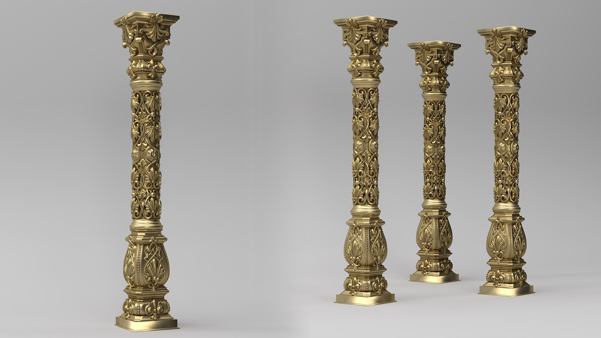 Carved Column Model - TurboSquid 1724940